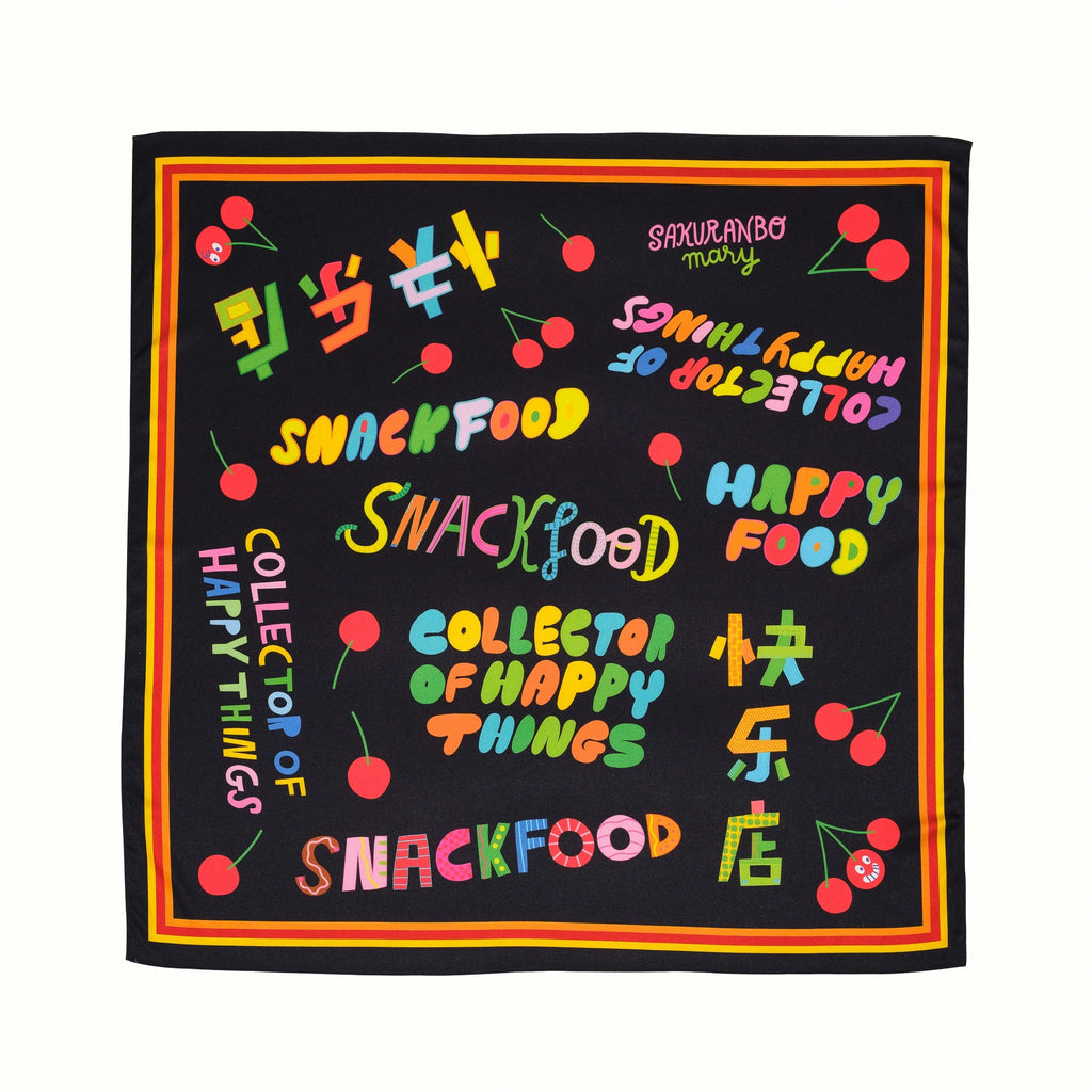 Snackfood Lettering scarf - satin – Snackfood Design